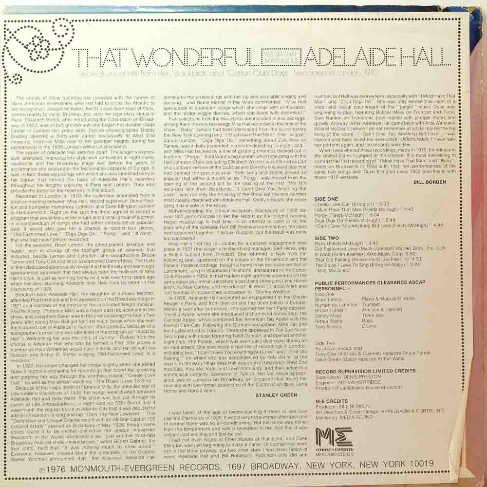 Adelaide Hall - That Wonderful Adelaide Hall - Raw Music Store