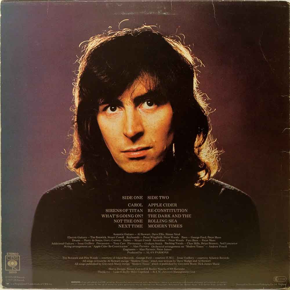 Al Stewart - Modern Times - Raw Music Store
