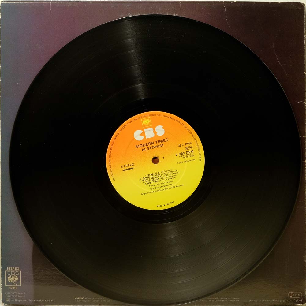 Al Stewart - Modern Times - Raw Music Store