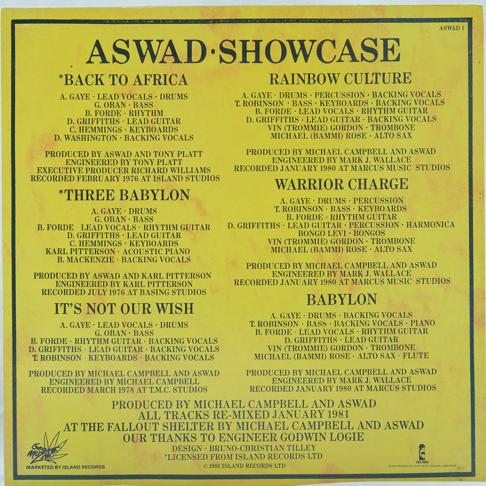 Aswad - Showcase - Raw Music Store