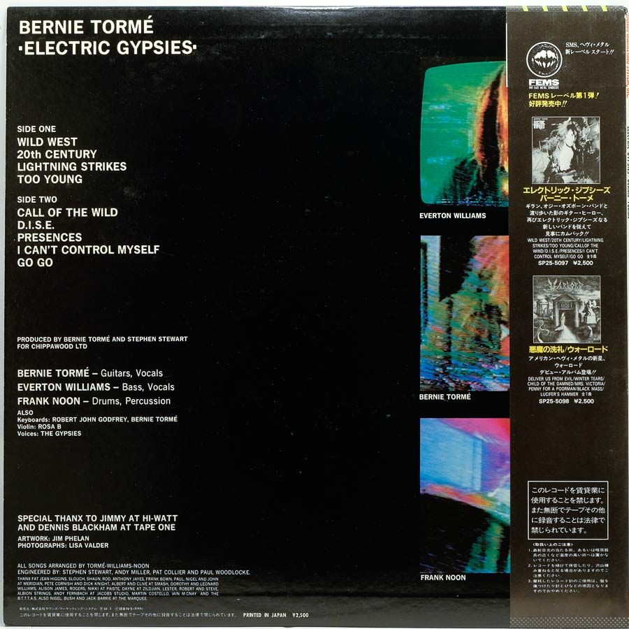 Bernie Tormé - Electric Gypsies - Raw Music Store