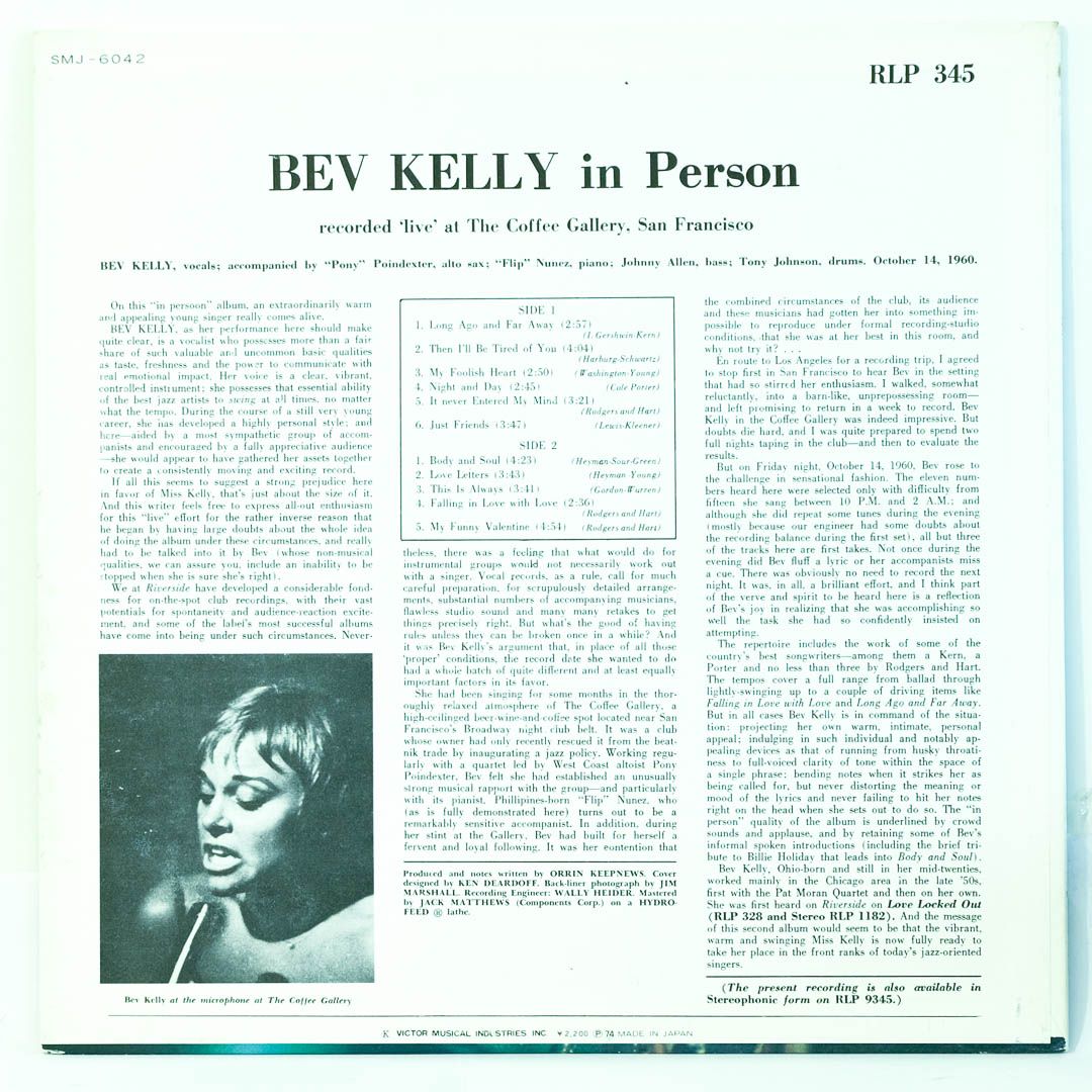 Bev Kelly - Bev Kelly In Person - Raw Music Store
