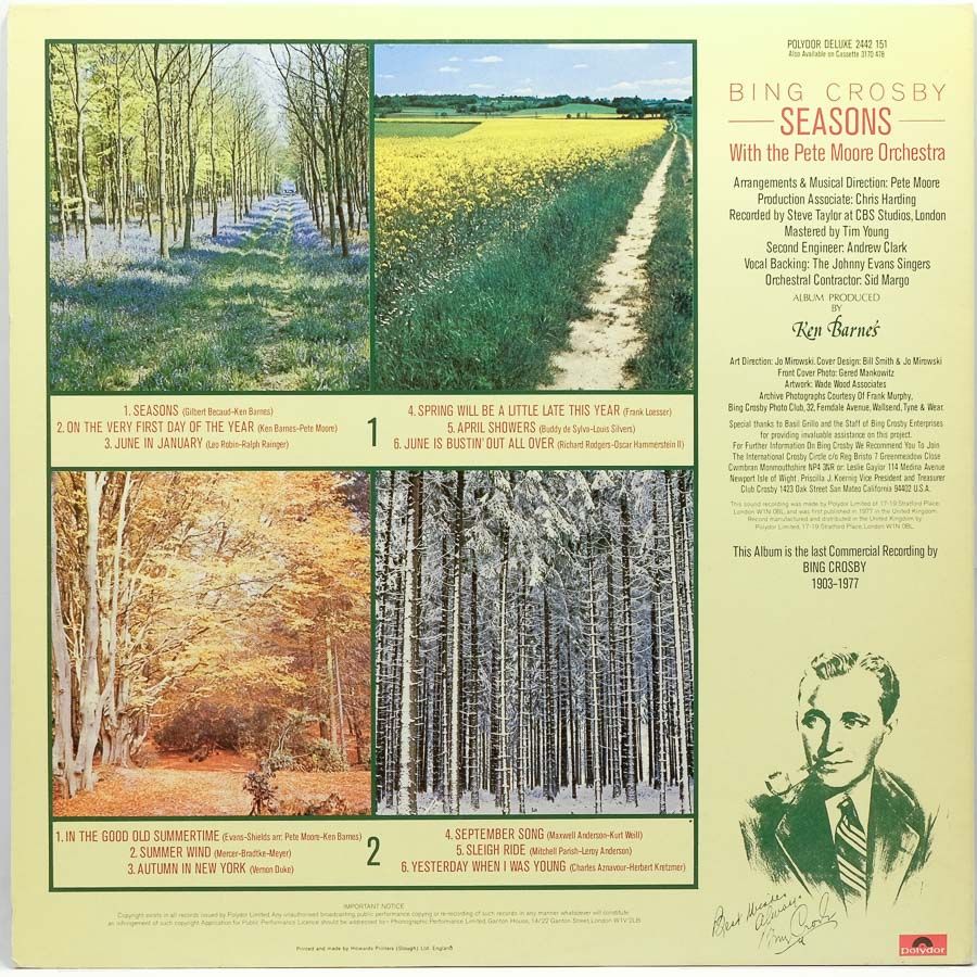 Bing Crosby - Seasons - Raw Music Store
