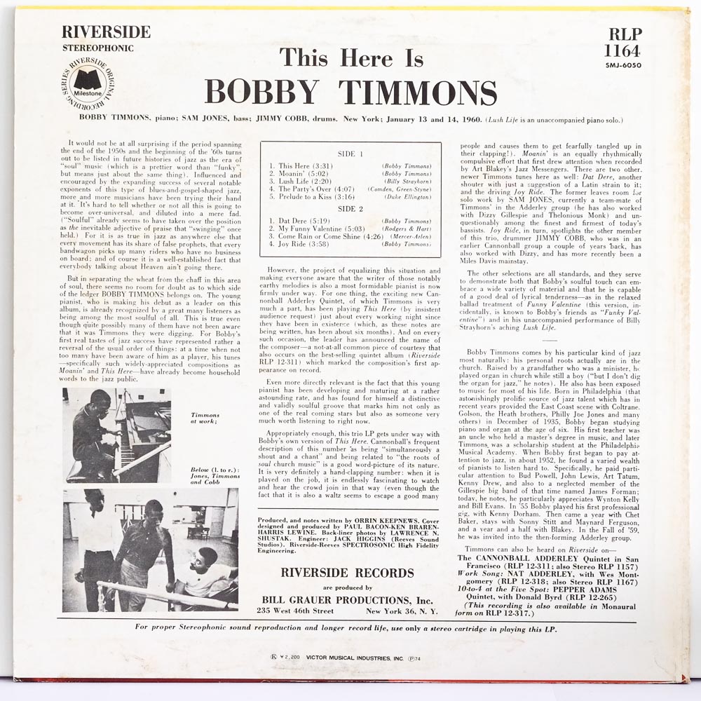 Bobby Timmons - This Here Is Bobby Timmons - Raw Music Store