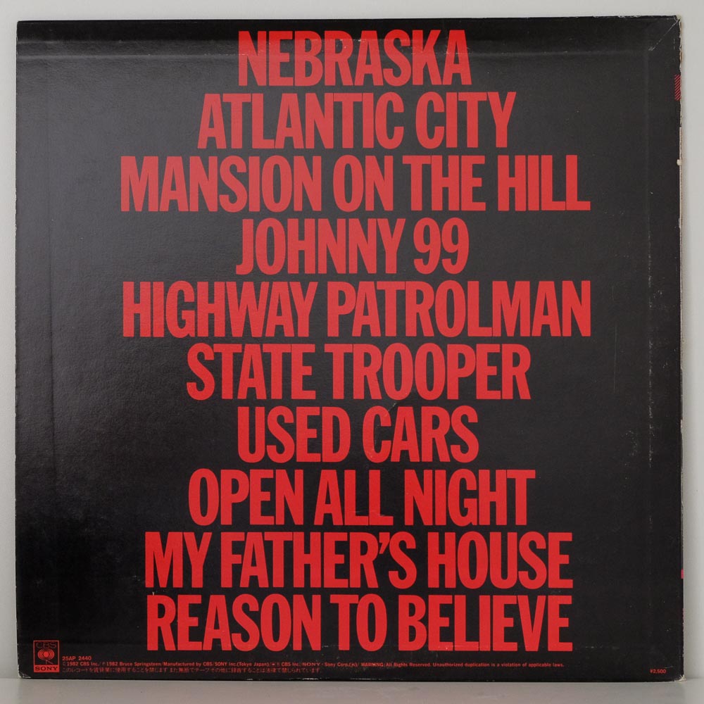 Bruce Springsteen - Nebraska - Raw Music Store