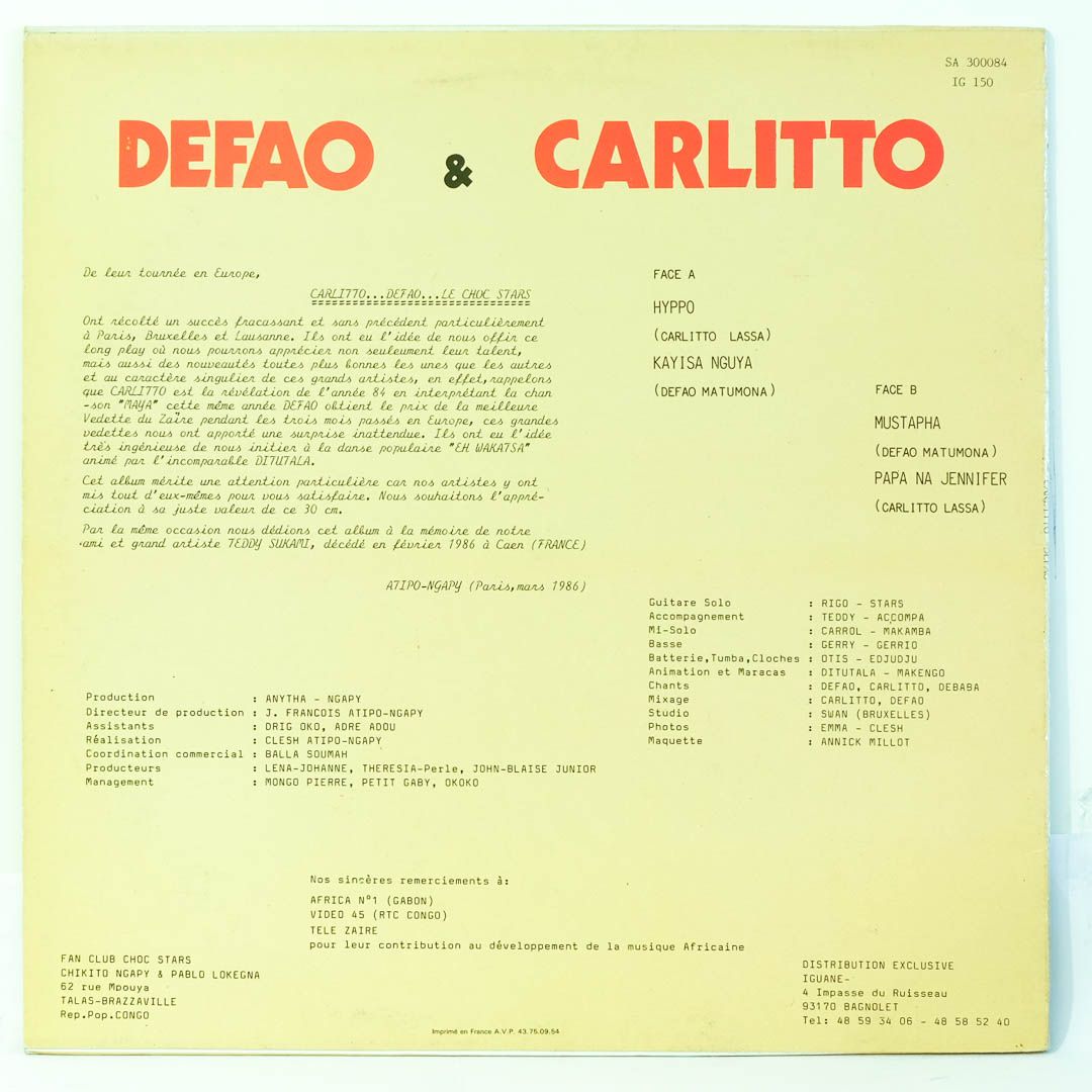 Carlito Lassa & Defao - Le Duo Choc A Paris Vol.1 - Raw Music Store