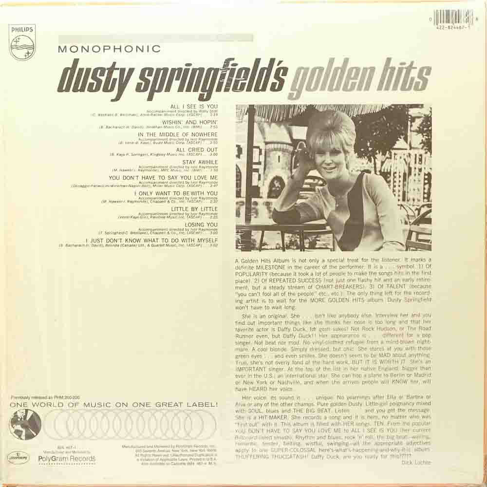 Dusty Springfield - Dusty Springfield's Golden Hits - Raw Music Store