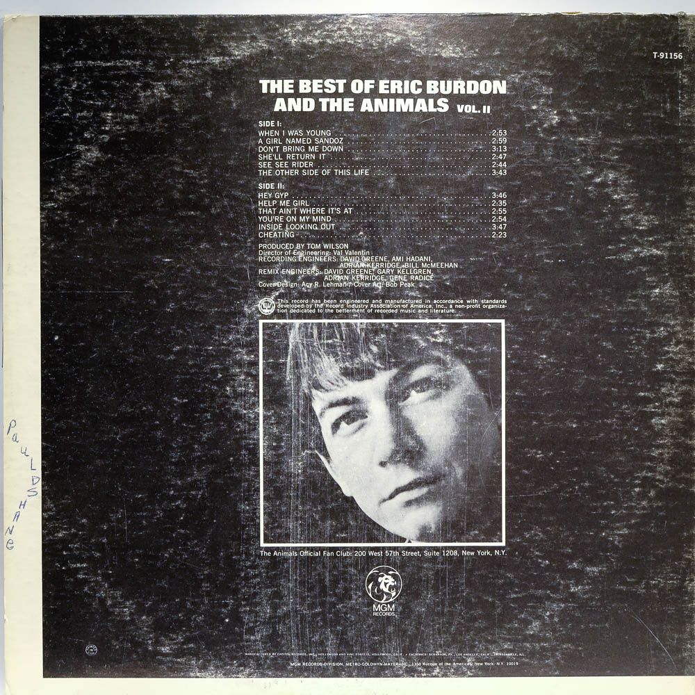 Eric Burdon & The Animals - The Best Of Eric Burdon And The Animals Vol ...