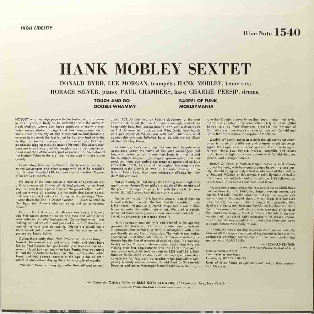 Hank Mobley With Donald Byrd And Lee Morgan - Hank Mobley With Donald ...