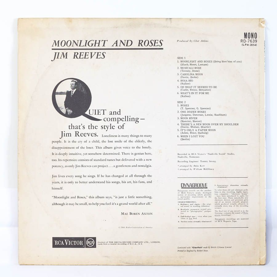 Jim Reeves - Moonlight And Roses - Raw Music Store