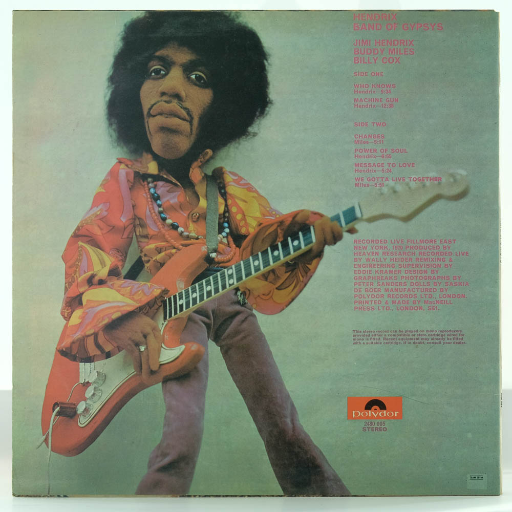 Jimi Hendrix - Band Of Gypsys - Raw Music Store