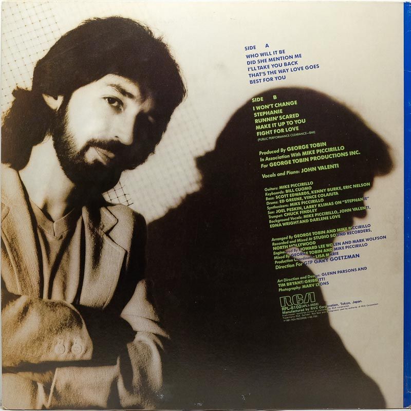 John Valenti - I Won't Change - Raw Music Store