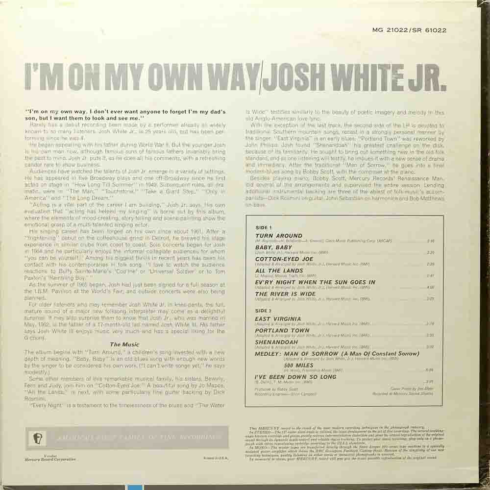 Josh White, Jr. - I'm On My Own Way - Raw Music Store