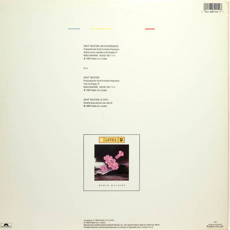 Level 42 - Hot Water - Raw Music Store