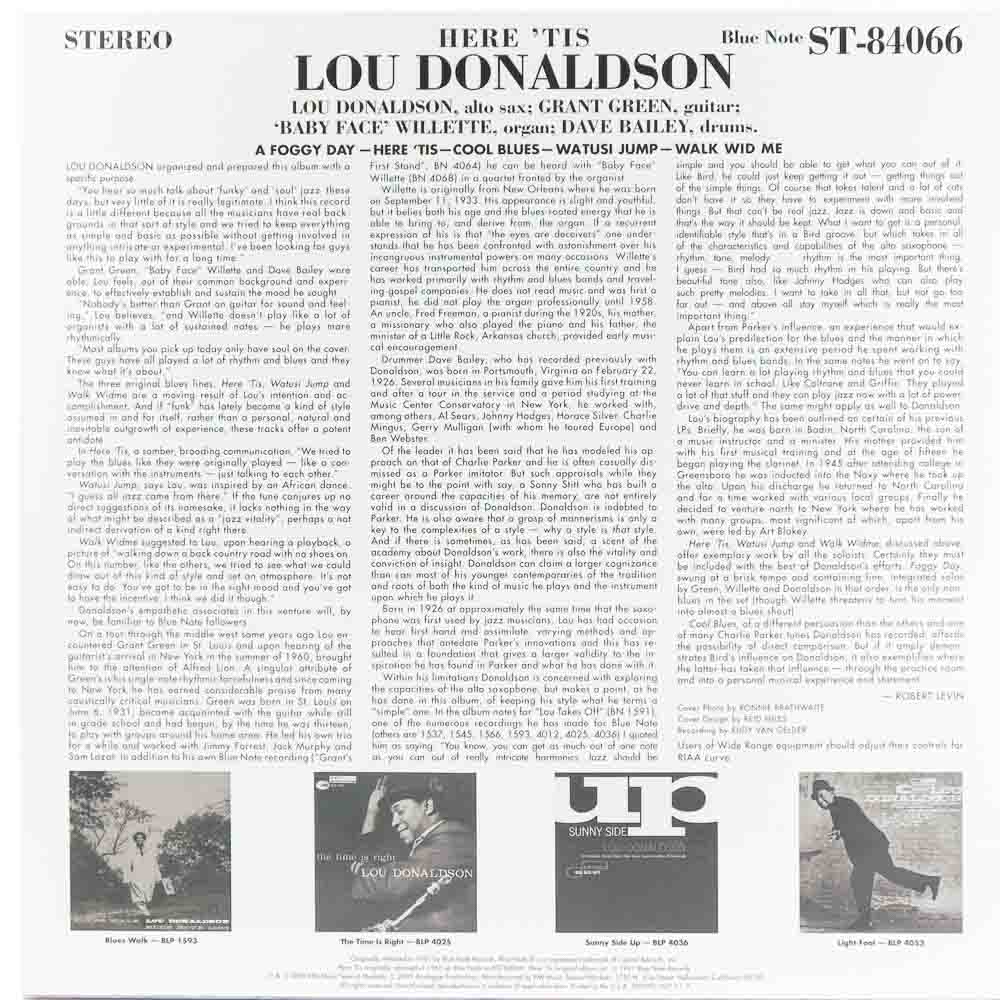 Lou Donaldson - Here 'Tis - Raw Music Store