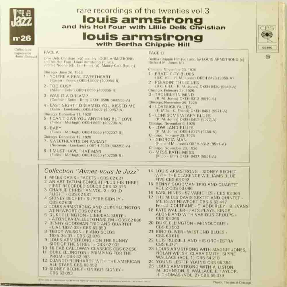 Louis Armstrong And His Hot Four With Lillie Delk Christian / Louis ...