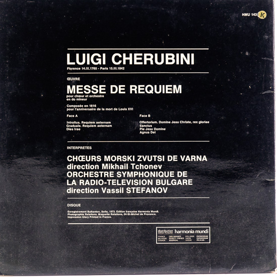 Luigi Cherubini - Requiem Do Mineur Pour Choeur & Orchestre - Raw Music Store