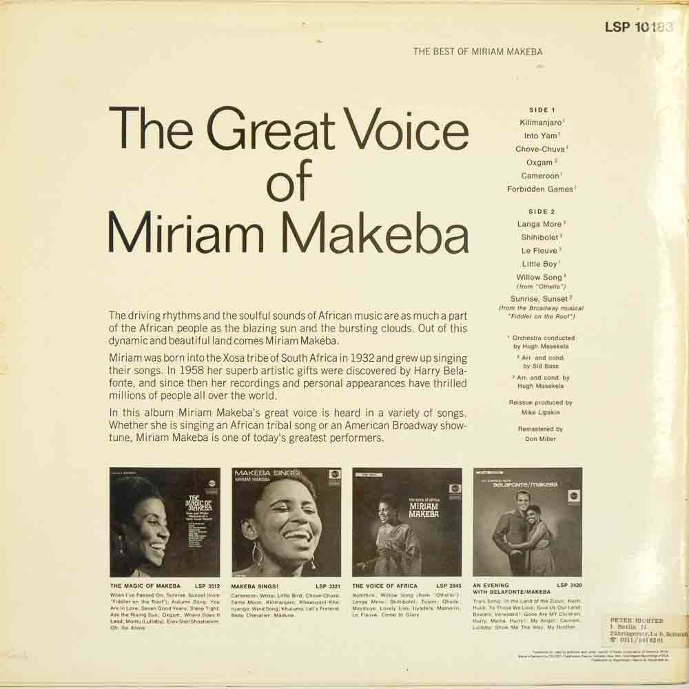 Miriam Makeba - The Best Of Miriam Makeba - Raw Music Store