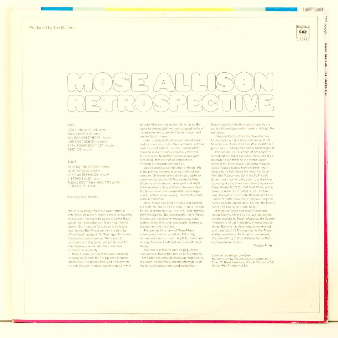 Mose Allison - Retrospective - Raw Music Store