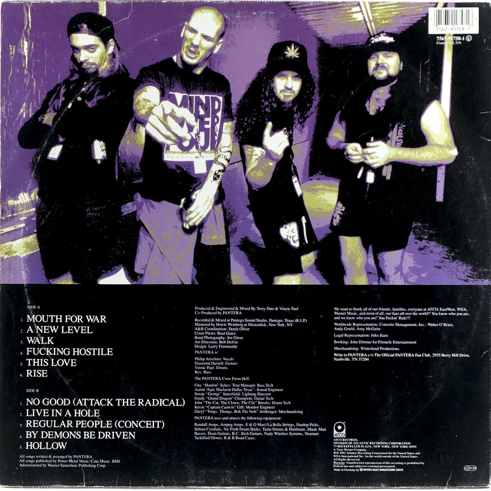 Pantera - Vulgar Display Of Power - Raw Music Store