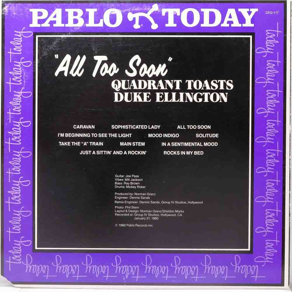 Quadrant Toasts Duke Ellington - All Too Soon - Raw Music Store
