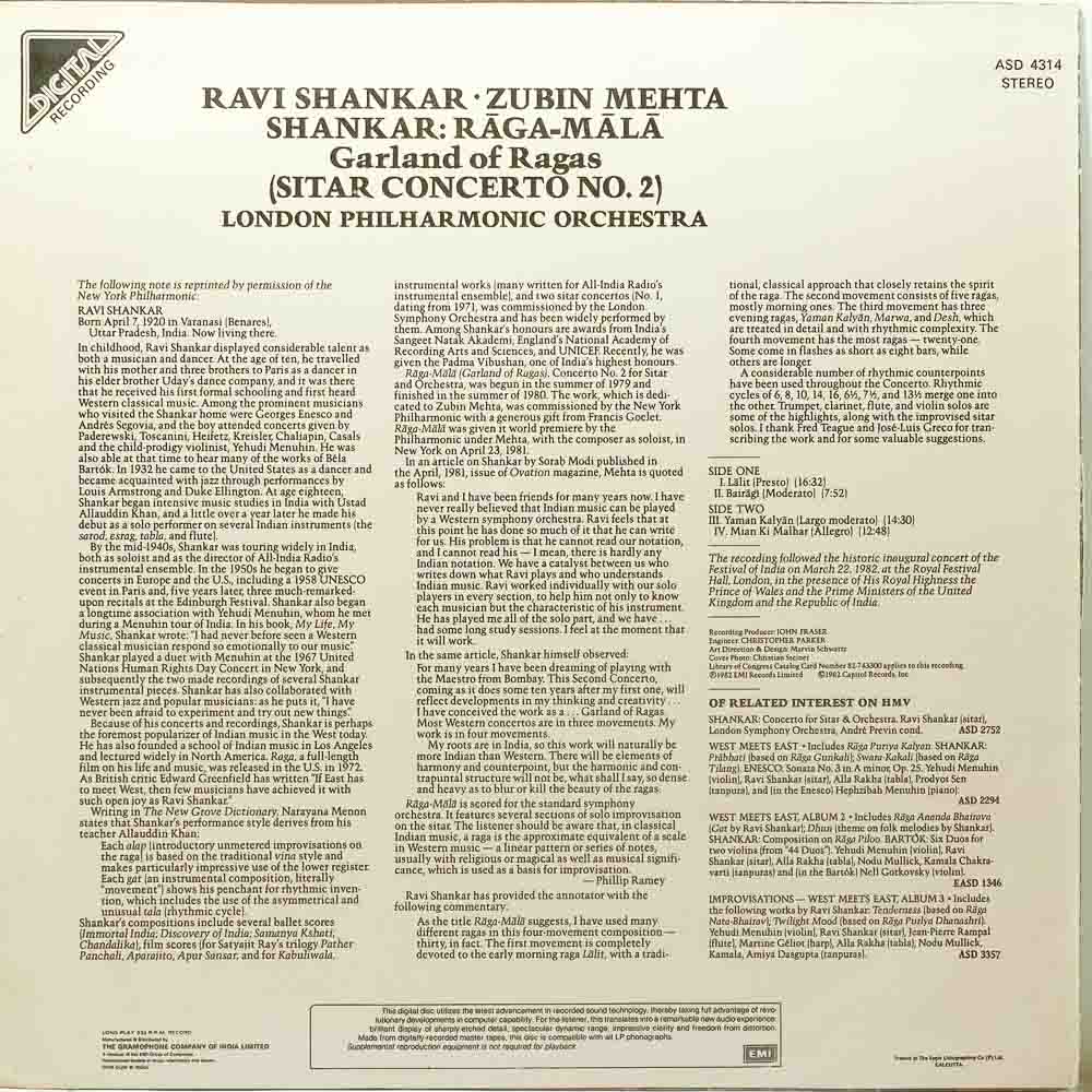 Ravi Shankar And Zubin Mehta And The London Philharmonic Orchestra ...