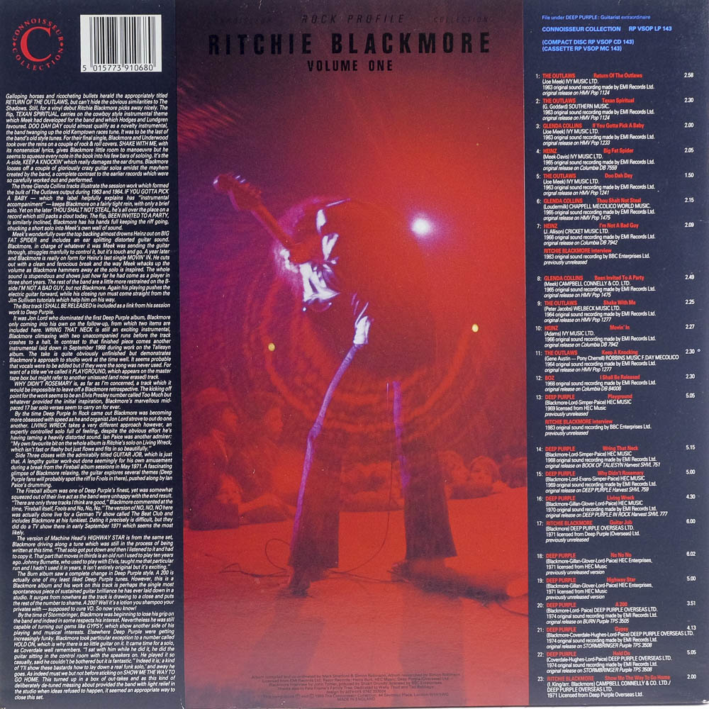Ritchie Blackmore - Connoisseur Rock Profile Collection Volume One ...