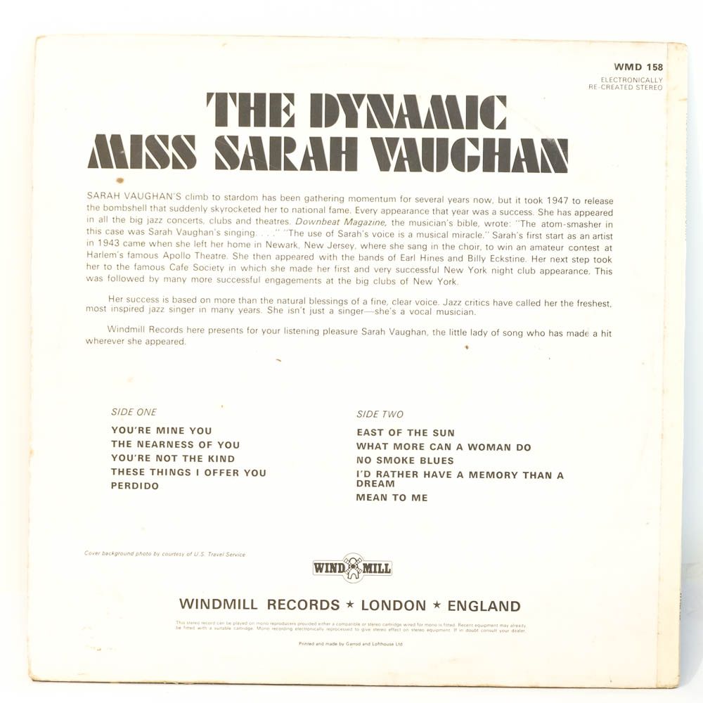 Sarah Vaughan - The Dynamic Miss Sarah Vaughan - Raw Music Store