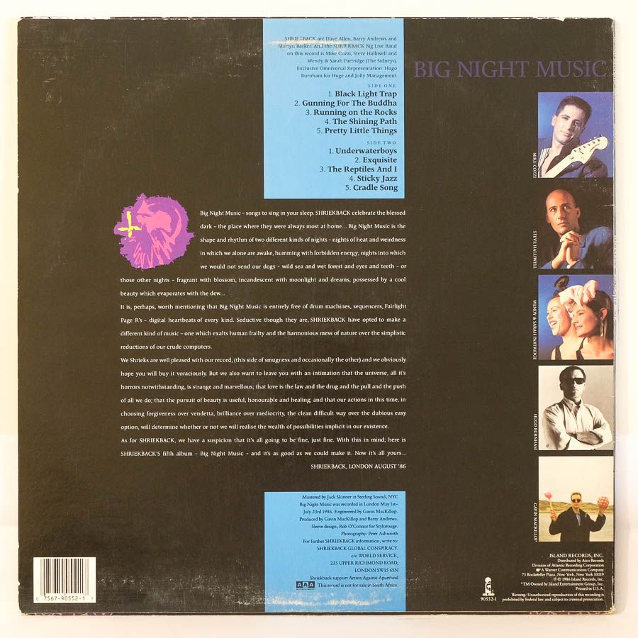 Shriekback - Big Night Music - Raw Music Store