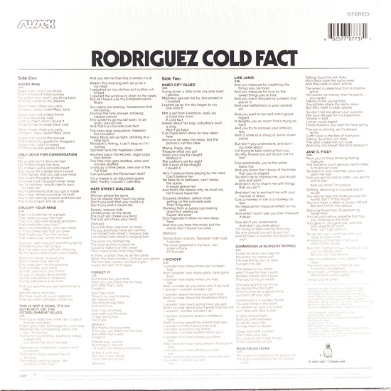 Sixto Rodriguez - Cold Fact - Raw Music Store