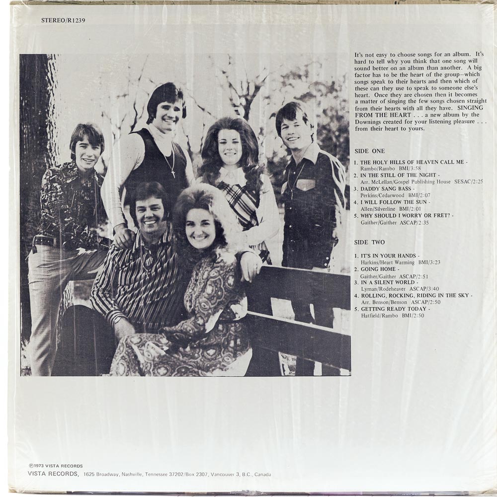 The Downings - Singing From The Heart - Raw Music Store