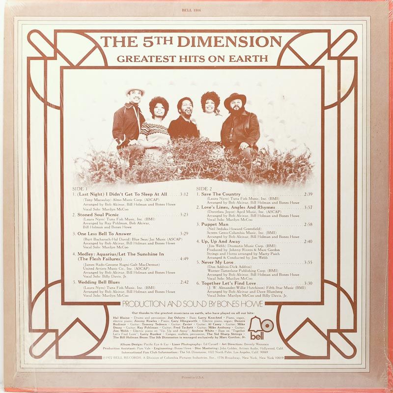 The Fifth Dimension - The Greatest Hits On Earth - Raw Music Store