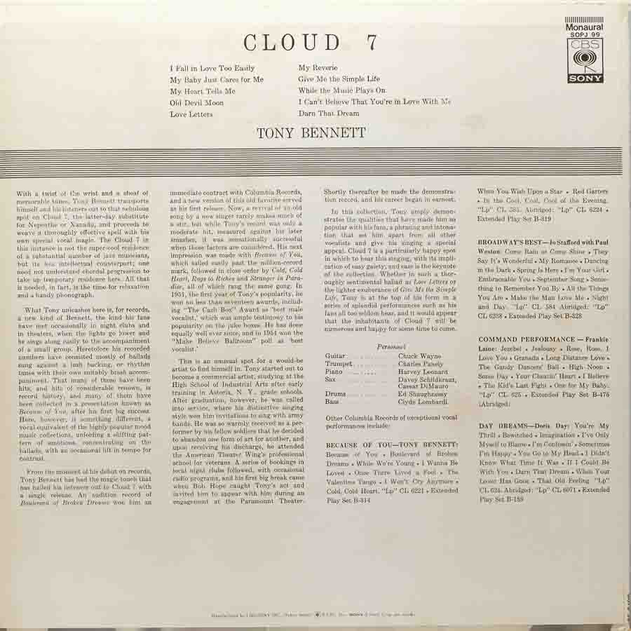 Tony Bennett Featuring Chuck Wayne - Cloud 7 - Raw Music Store