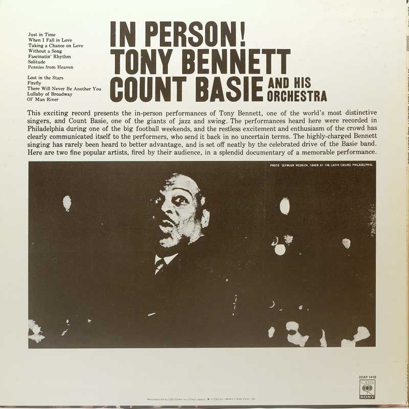 Tony Bennett With Count Basie Orchestra - In Person! - Raw Music Store