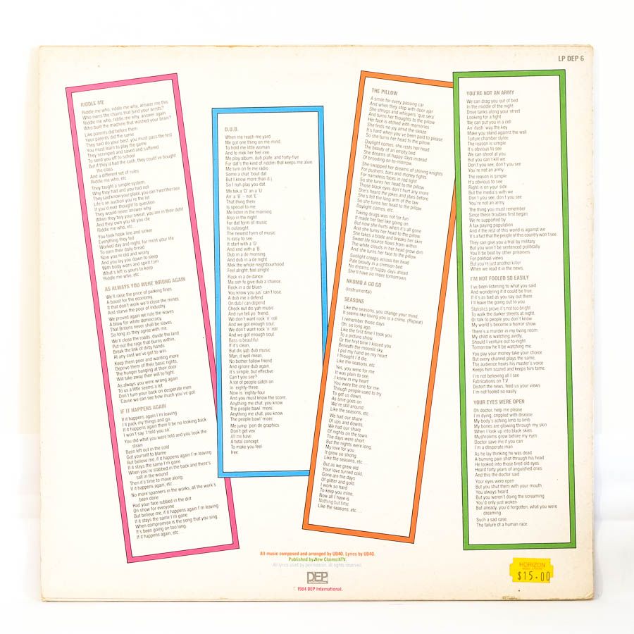 UB40 - Geffery Morgan... - Raw Music Store