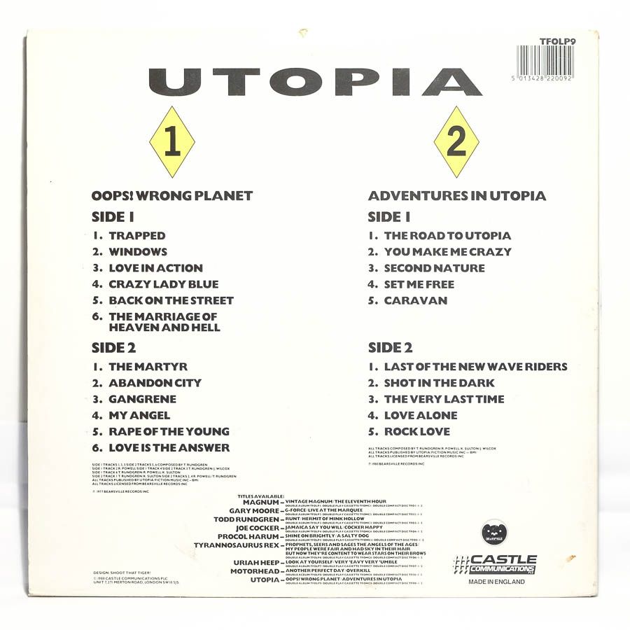 Utopia - Oops! Wrong Planet / Adventures In Utopia - Raw Music Store