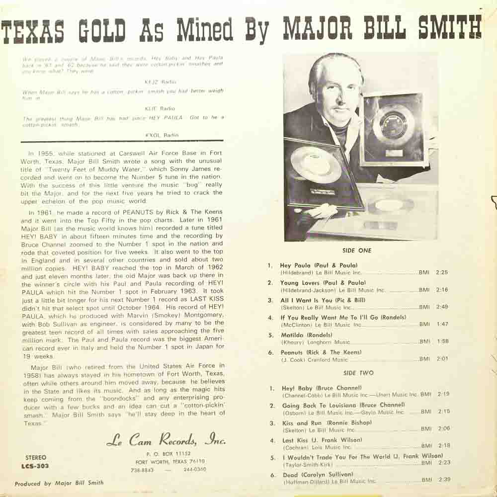 Various - Texas Gold As Mined By Major Bill Smith - Raw Music Store