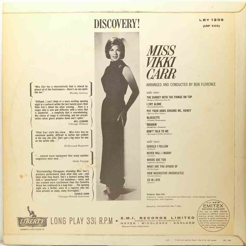 Vikki Carr - Discovery! Miss Vikki Carr - Raw Music Store