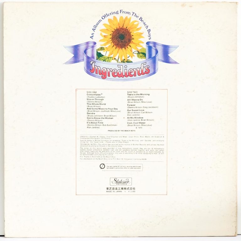 The Beach Boys - Sunflower - Raw Music Store