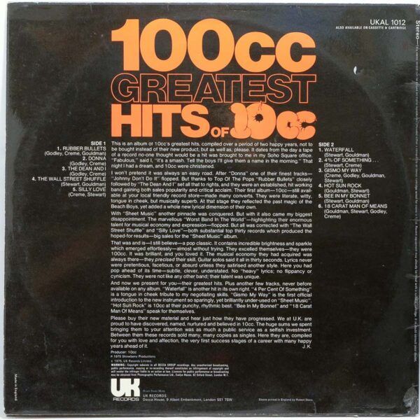 10cc - 100cc Greatest Hits Of 10cc - Raw Music Store