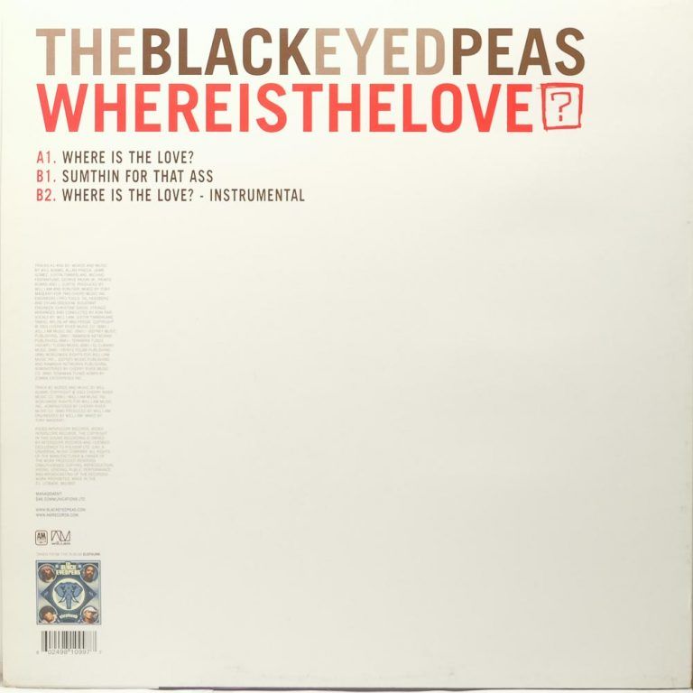 Black Eyed Peas - Where Is The Love? - Raw Music Store