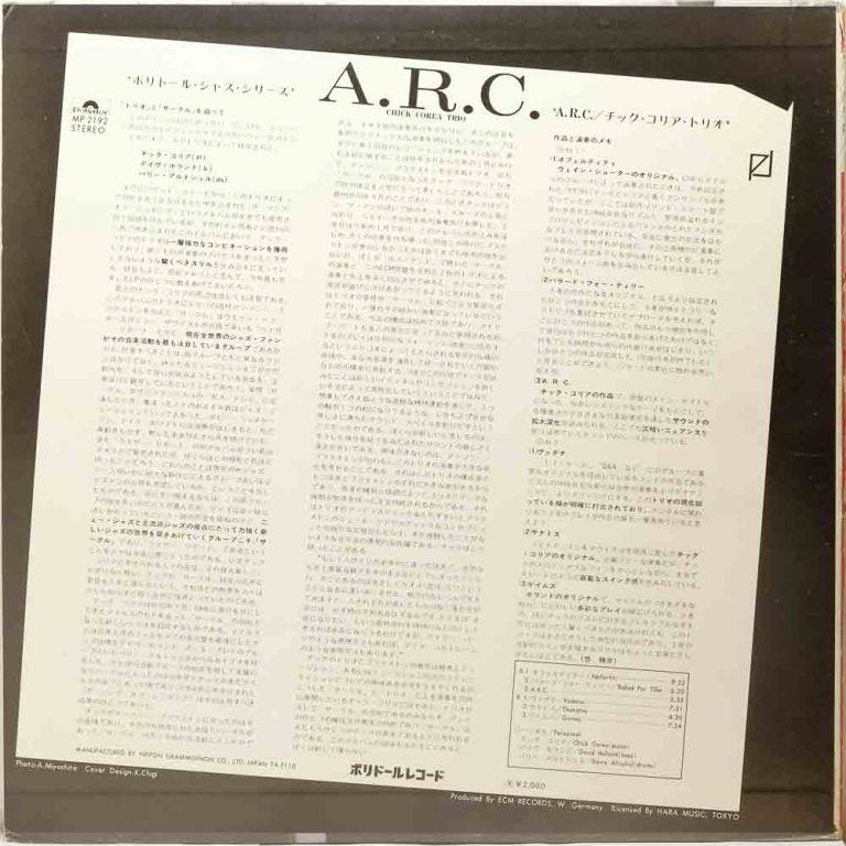 Chick Corea Trio - A.R.C. - Raw Music Store