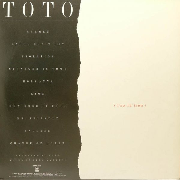 Toto - Isolation - Raw Music Store