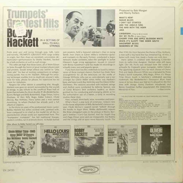 Bobby Hackett - Trumpets' Greatest Hits - Raw Music Store