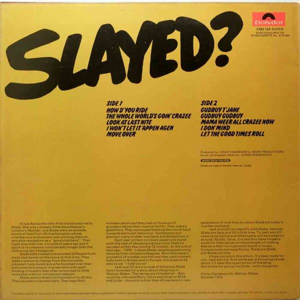 Slade - Slayed? - Raw Music Store