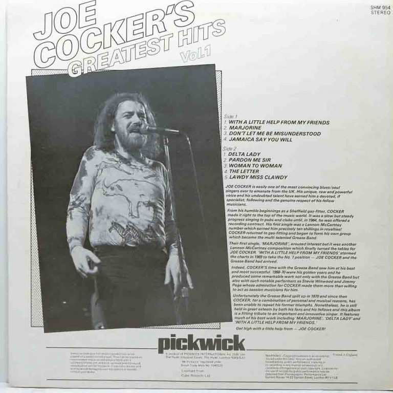 Joe Cocker - Joe Cocker's Greatest Hits Vol. 1 - Raw Music Store