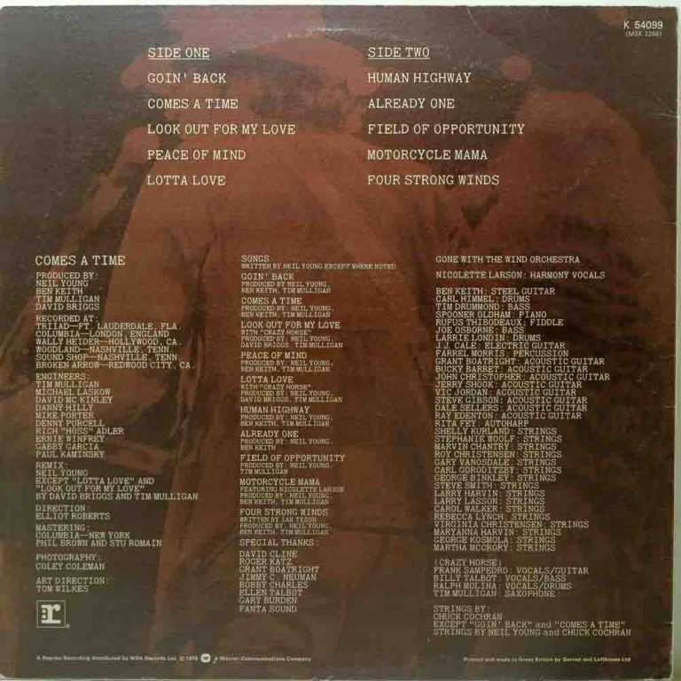 Neil Young - Comes A Time - Raw Music Store
