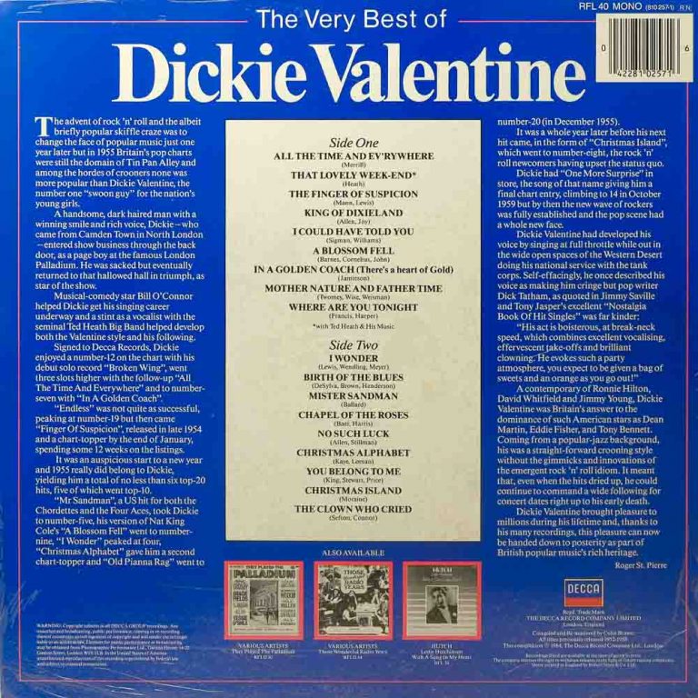 Dickie Valentine - The Very Best Of Dickie Valentine - Raw Music Store