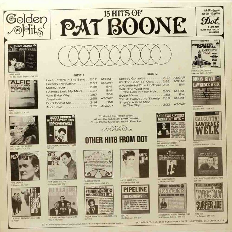 Pat Boone - Golden Hits - 15 Hits Of Pat Boone - Raw Music Store