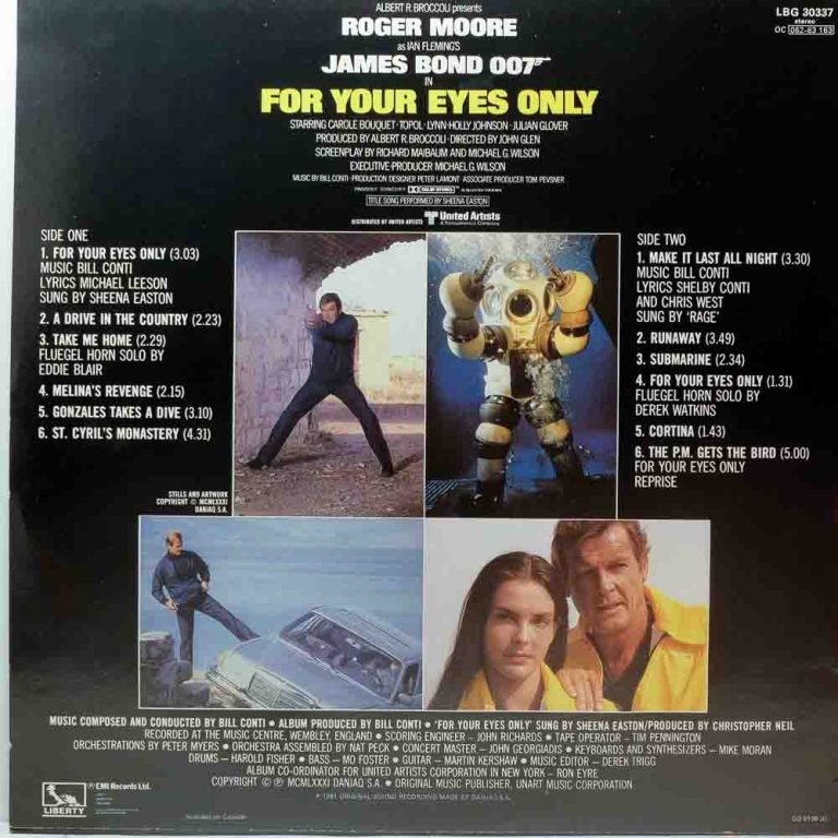 Bill Conti - For Your Eyes Only (Original Motion Picture Soundtrack ...